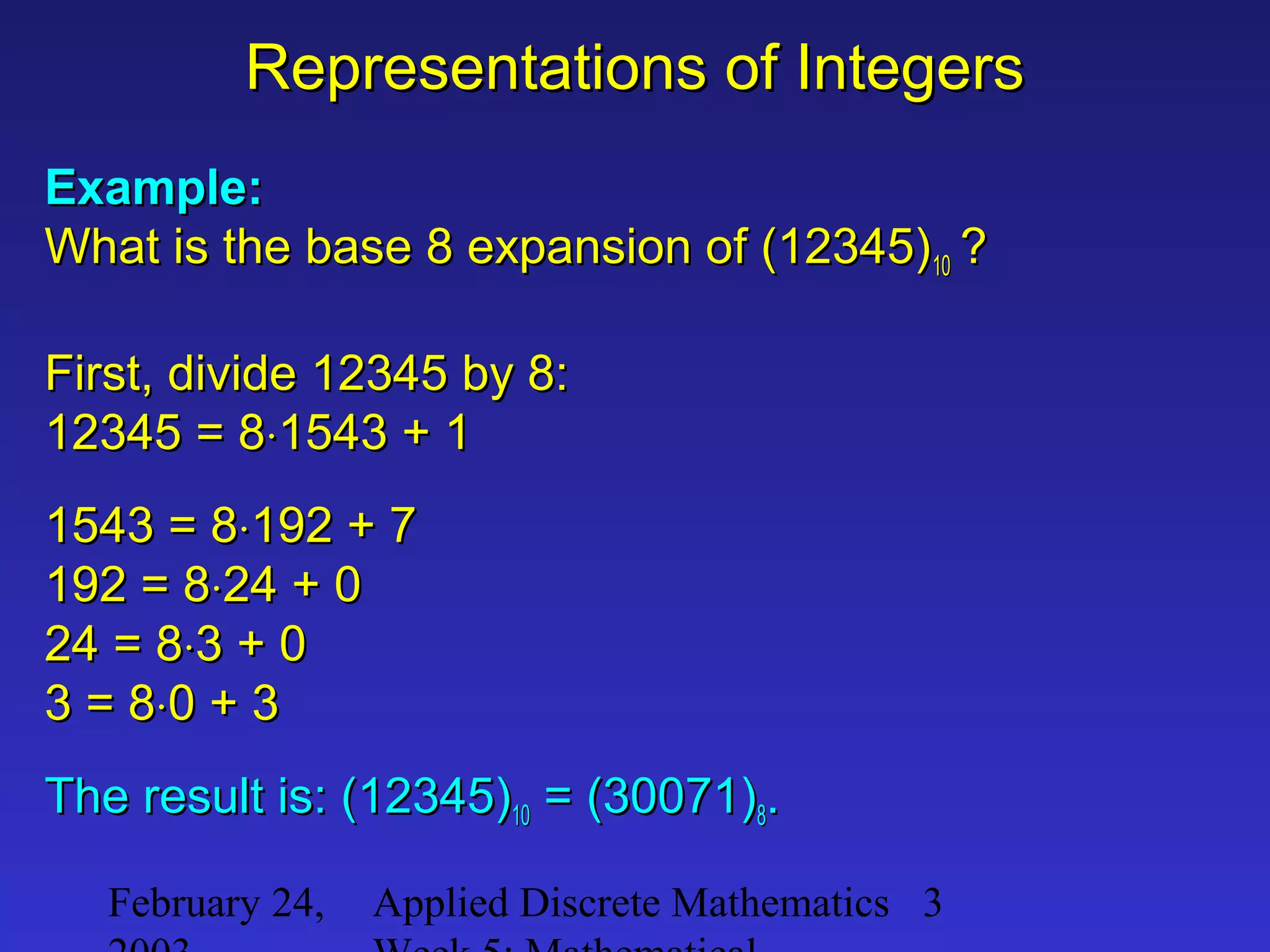 Per6 basis_Representations Of Integers | PPT