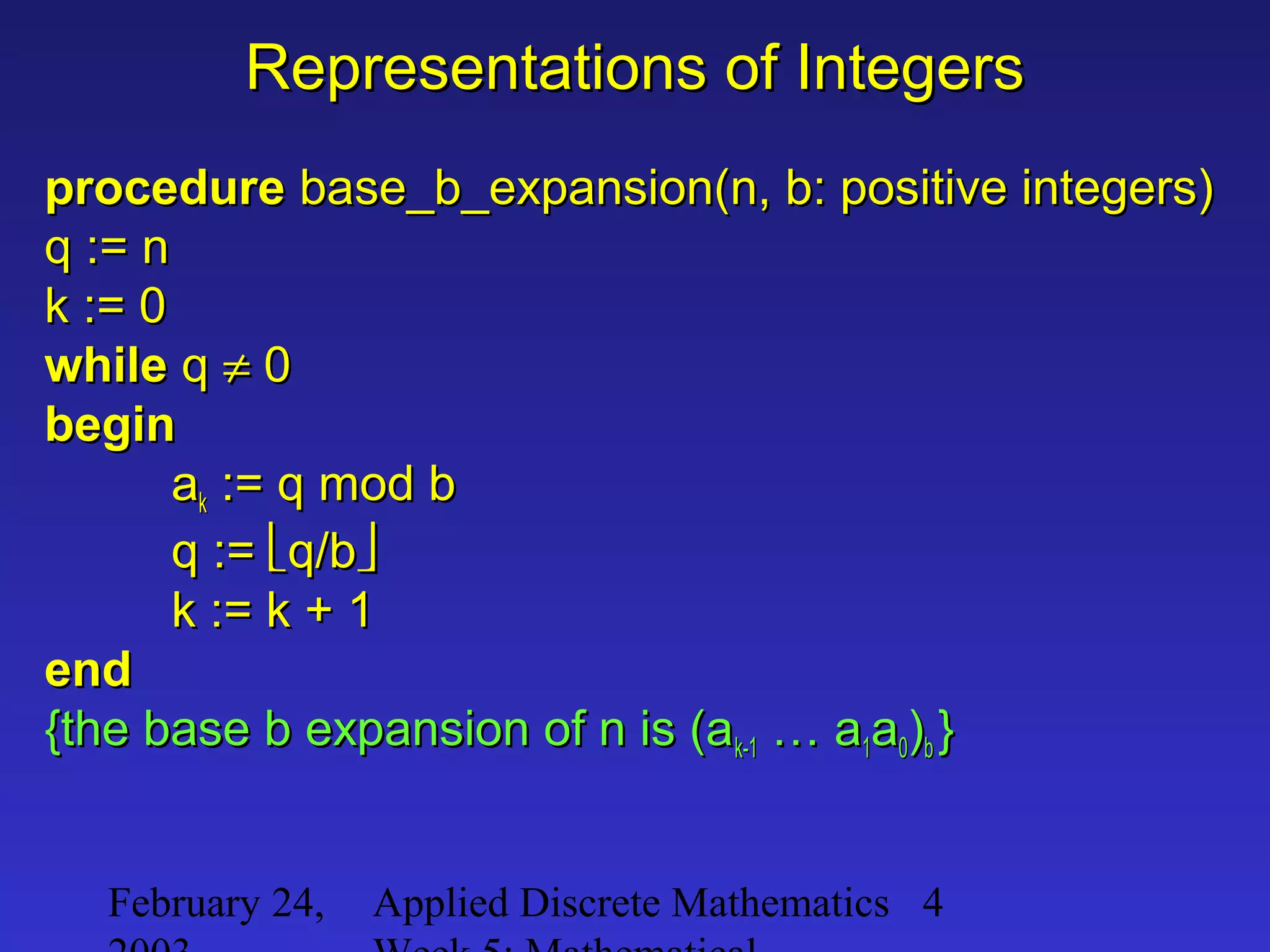 Per6 basis_Representations Of Integers | PPT
