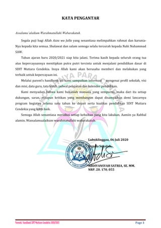 handbook kelas 1 SDIT Mutiara Cendekia Lubuklinggau | PDF
