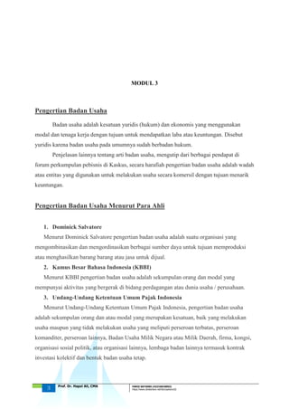 Hbl,3, fariz satiano, hapzi ali, bentuk badan hukum, perseroan terbatas, universitas mercu buana ...