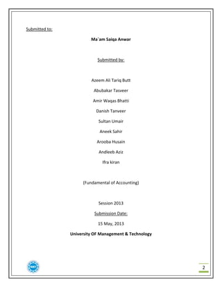 Hbl accounting project | DOCX