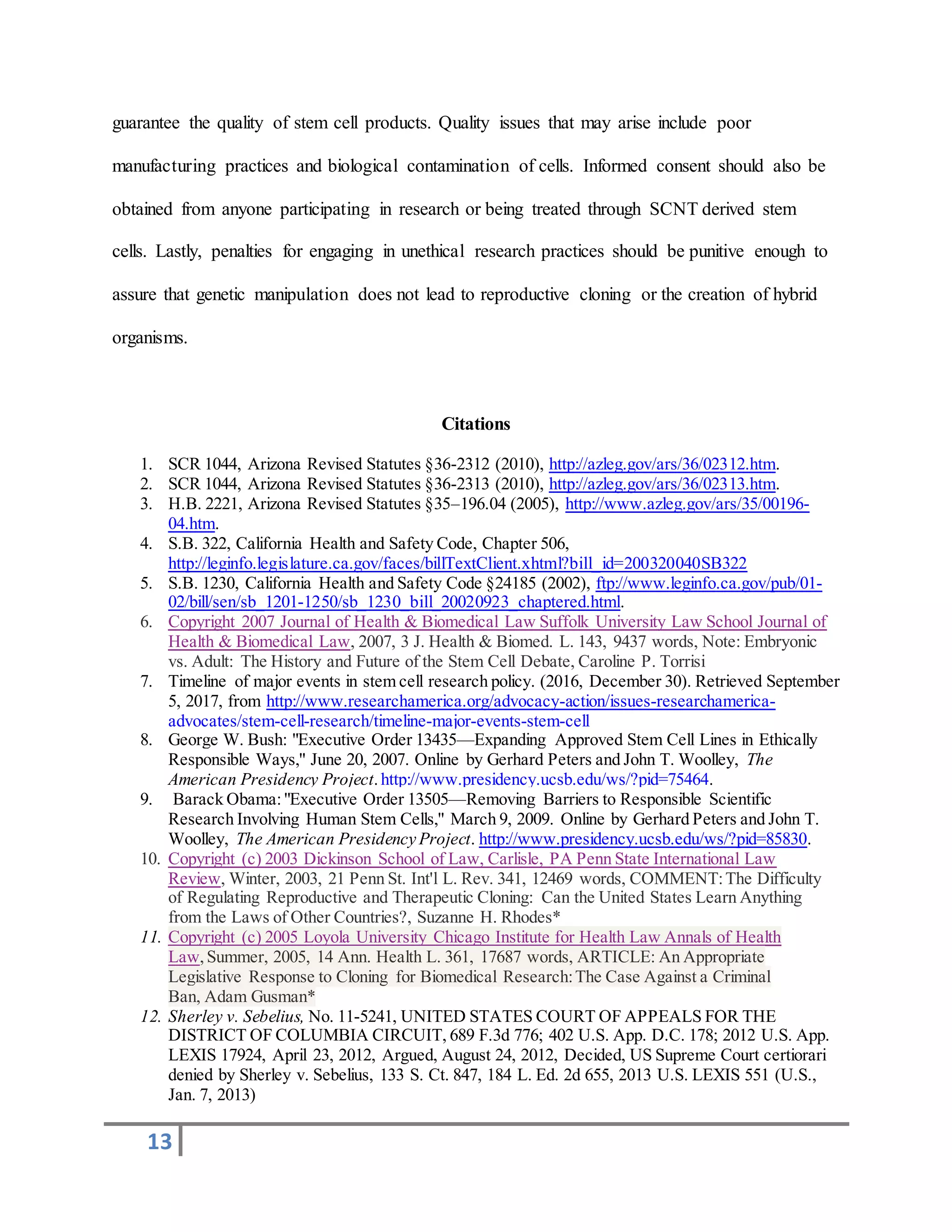 Political and Ethical Dimension of Therapeutic Cloning by Holly Marie ...