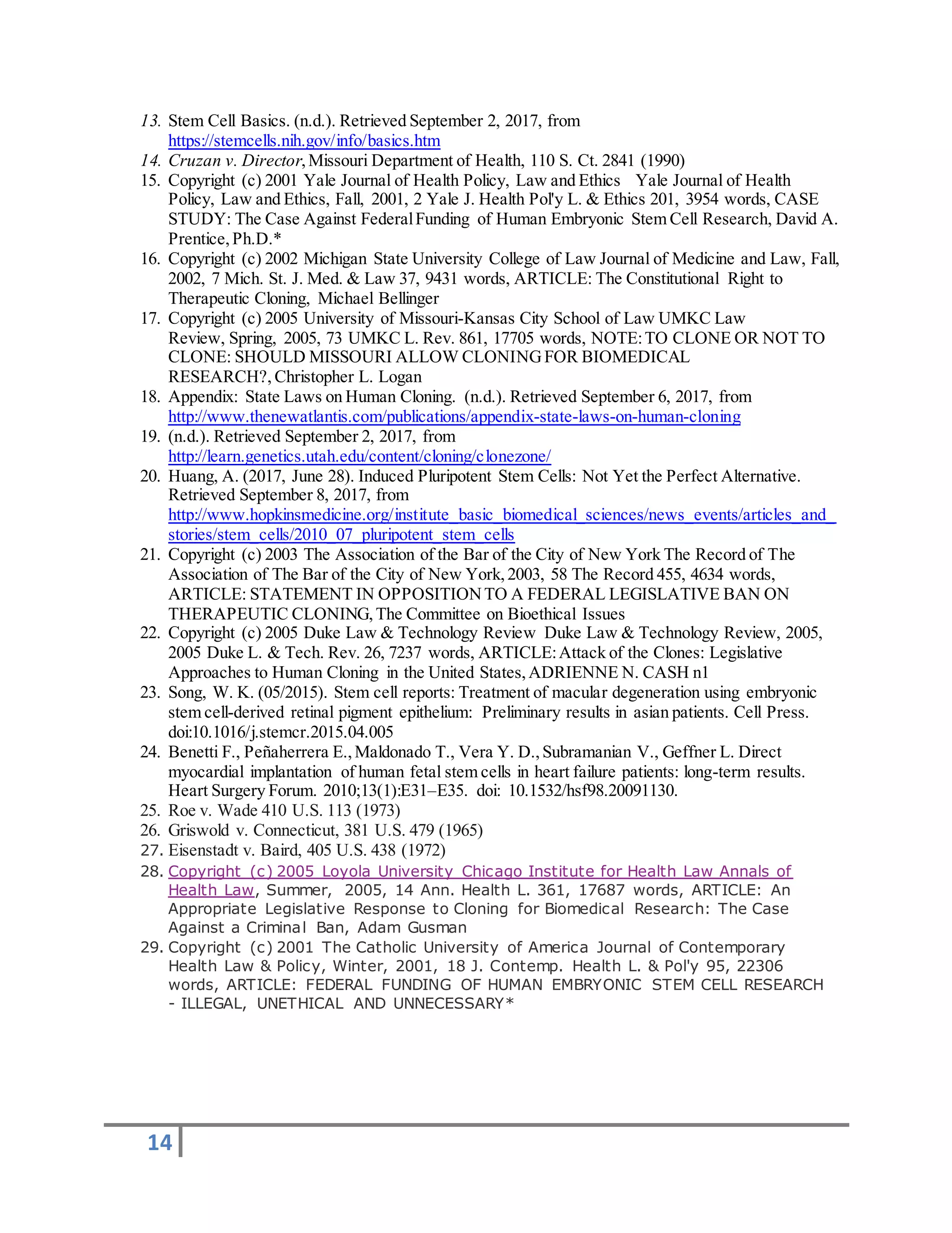 Political and Ethical Dimension of Therapeutic Cloning by Holly Marie ...