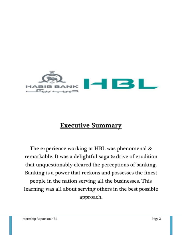 Hbl complete report | DOCX