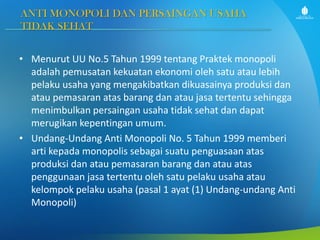Hbl, dyana anggraini, hapzi ali, anti monopoli dan persaingan bisnis tidak sehat, universitas ...