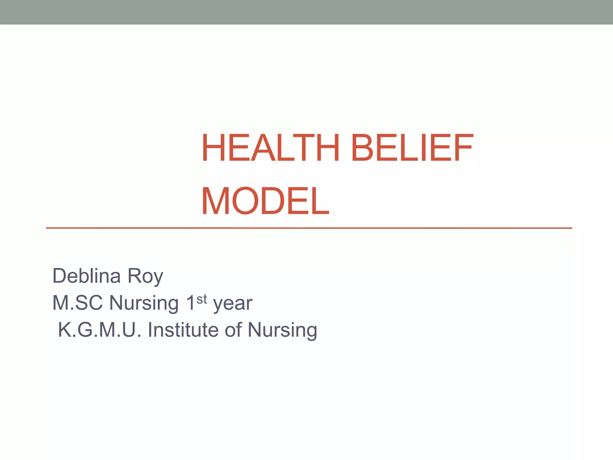 health belief model | PPTX