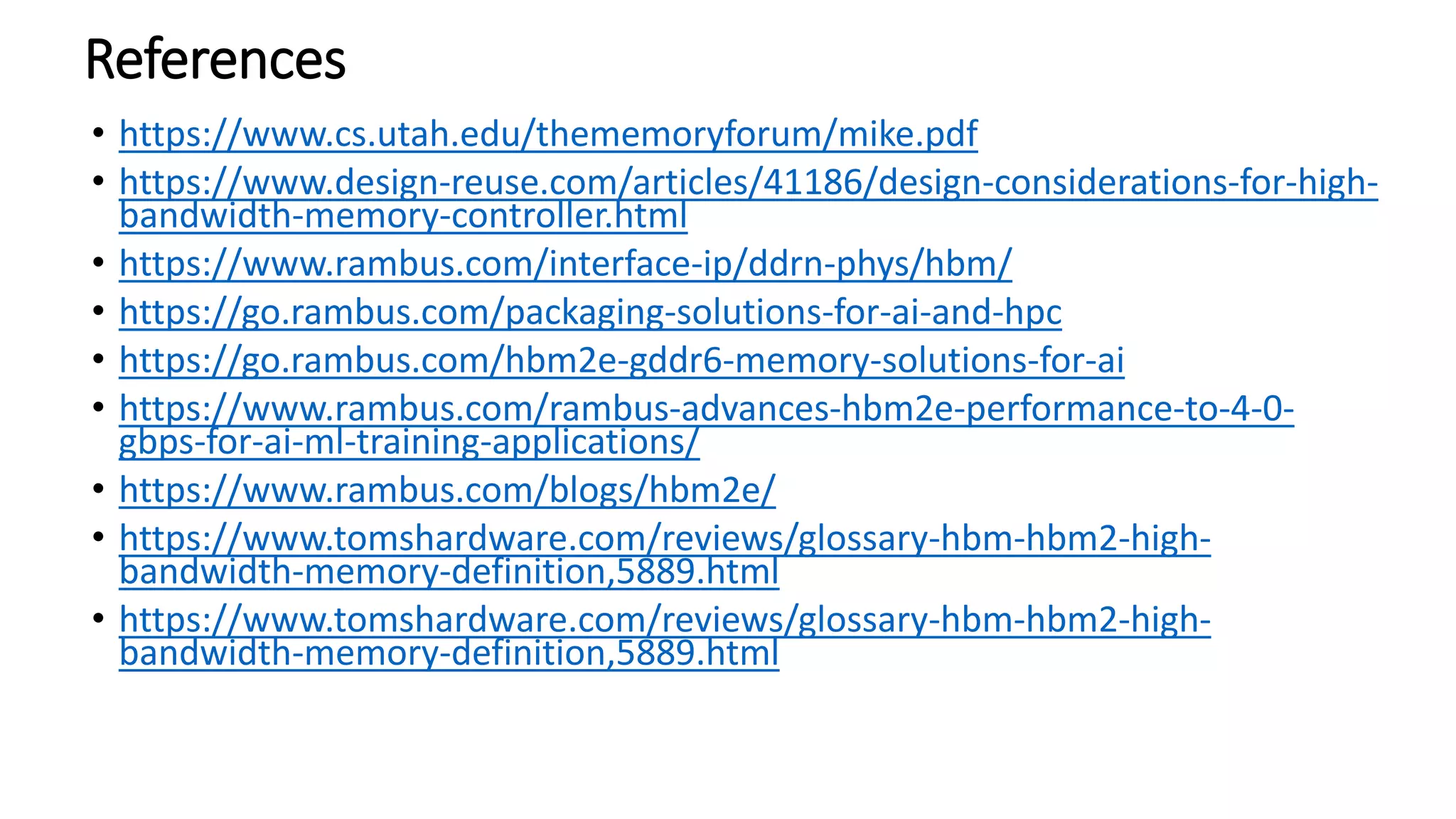 High Bandwidth Memory(HBM) | PPTX