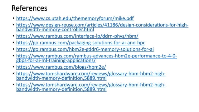 High Bandwidth Memory(HBM) | PPTX