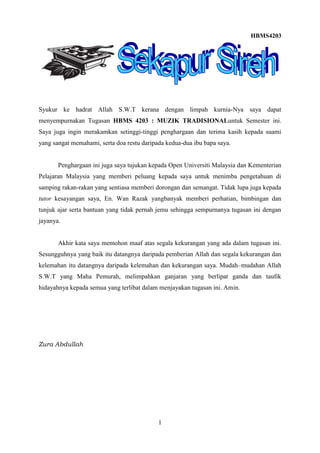 Hbms 4203 muzik tradisional | PDF
