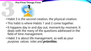 3RD HABIT OF HIGHLY EFFECTIVE PEOPLE BY STEPHEN COVEY | PPTX