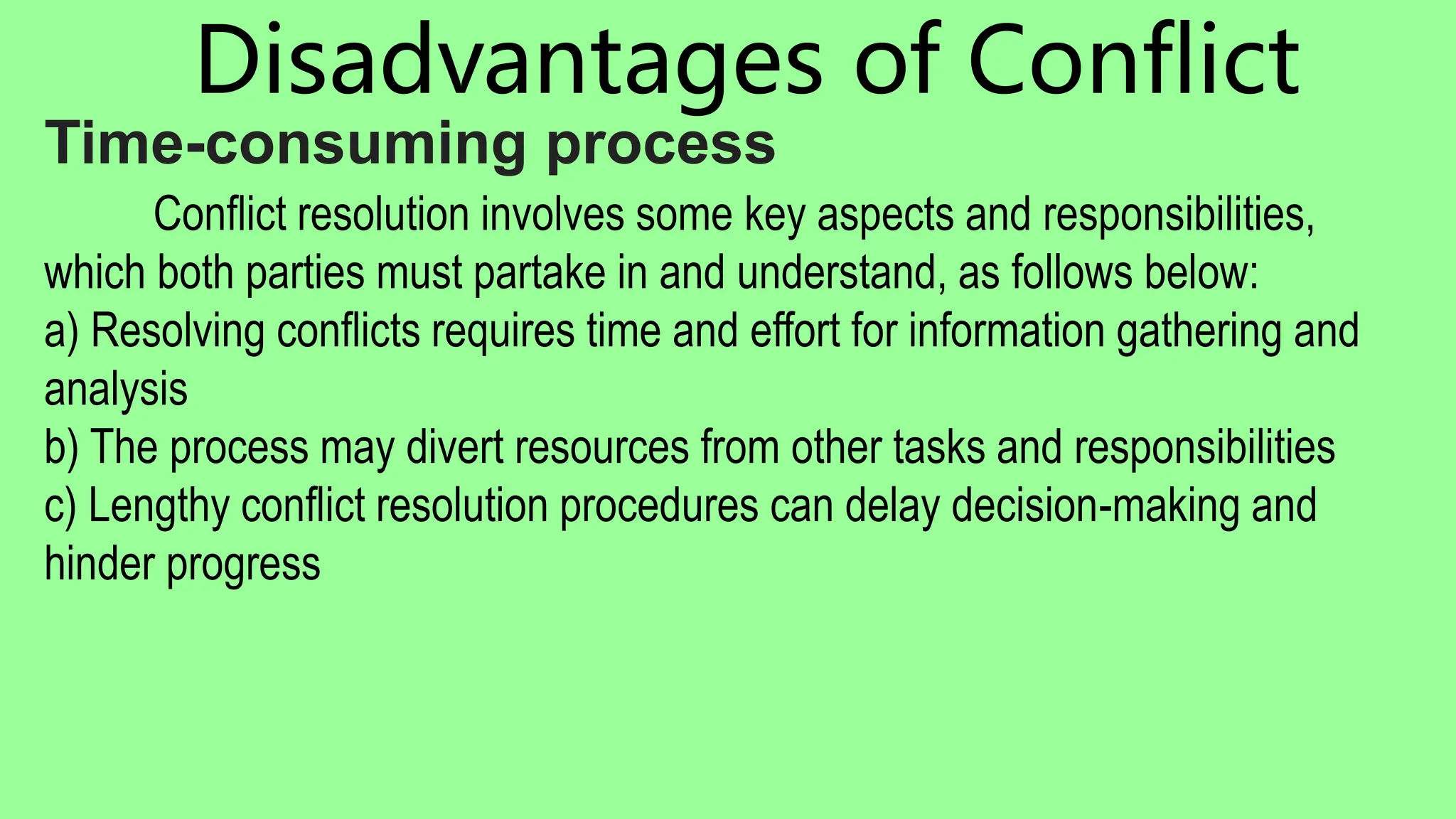 Advantages and disadvantages of conflicts | PPTX