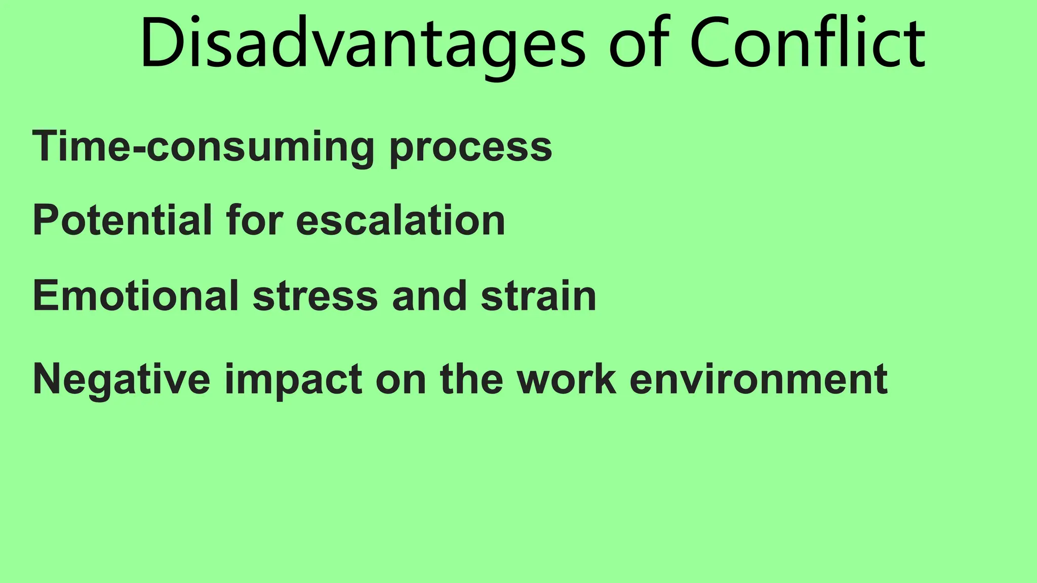 Advantages and disadvantages of conflicts | PPTX