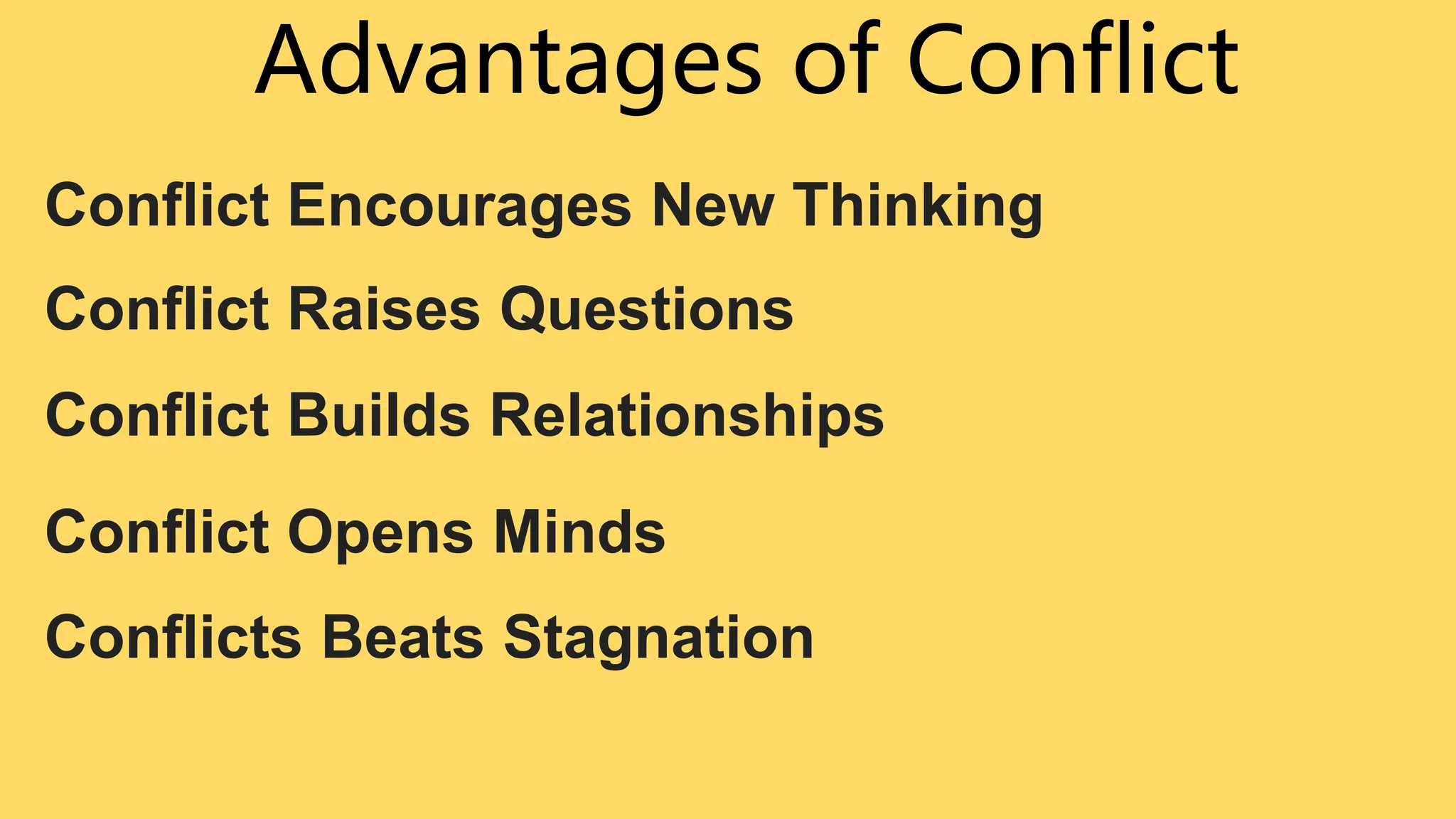 Advantages and disadvantages of conflicts | PPTX