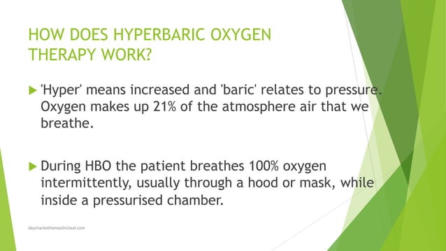 Hyperbaric oxygen therapy | PPTX | Ear, Nose and Throat Conditions ...