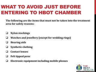 HBOT Therapy - Hyperbaric Oxygen Therapy PPT | PPTX