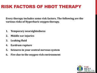 HBOT Therapy - Hyperbaric Oxygen Therapy PPT | PPTX