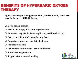 Hyperbaric Oxygen Therapy Benefits