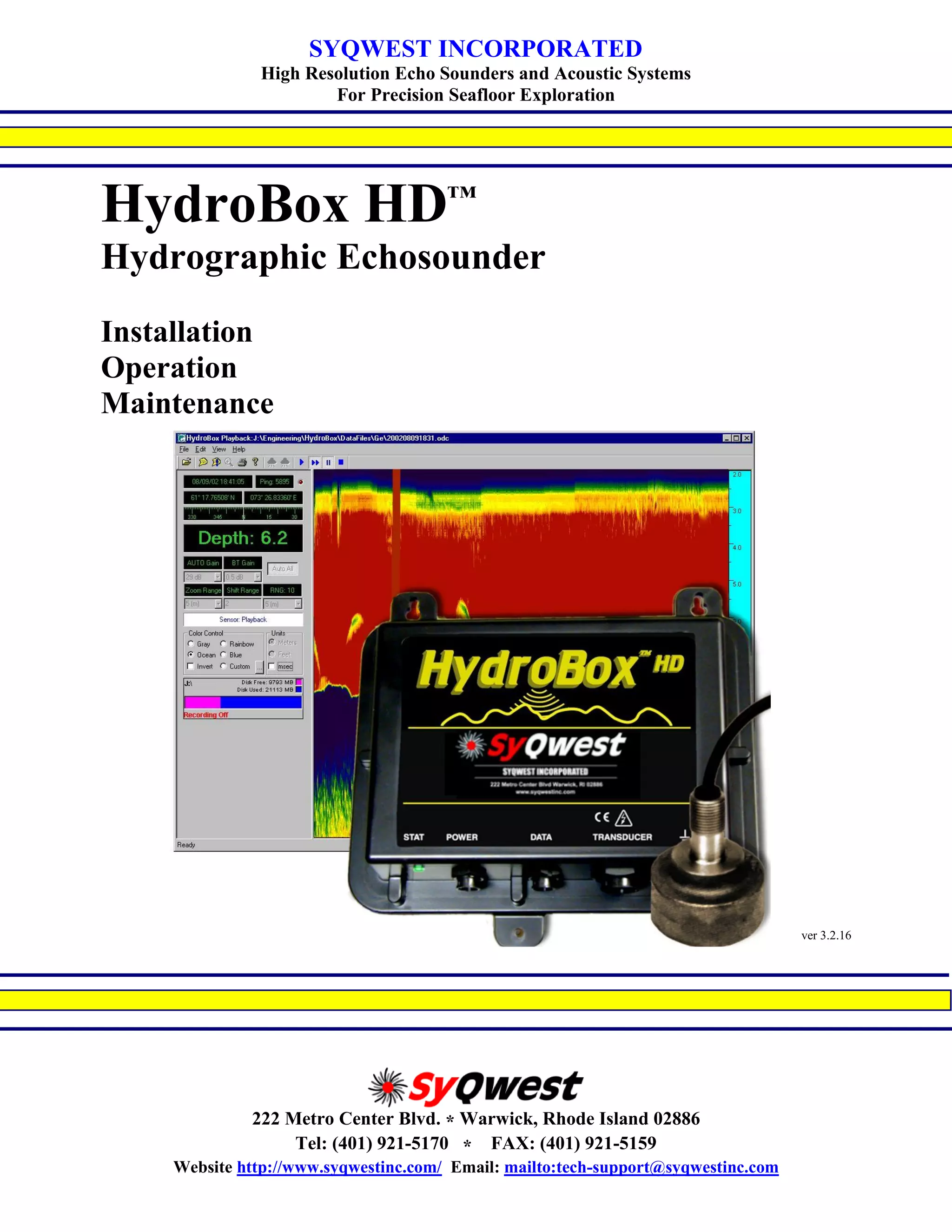 HydroBox HD™ Hydrographic Echosounder Manual | PDF