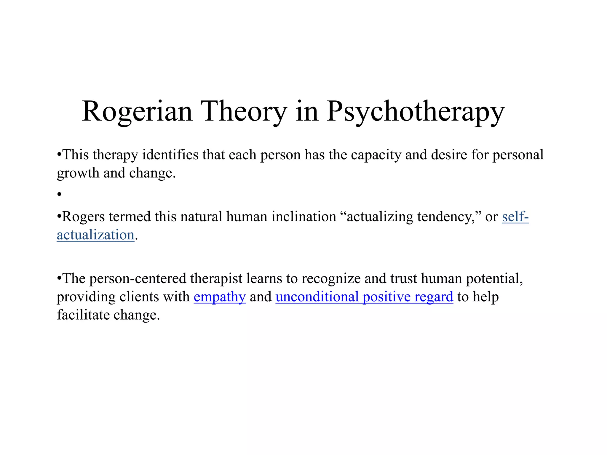 Person-Centered Therapy ( Rogerian Therapy) | PPTX