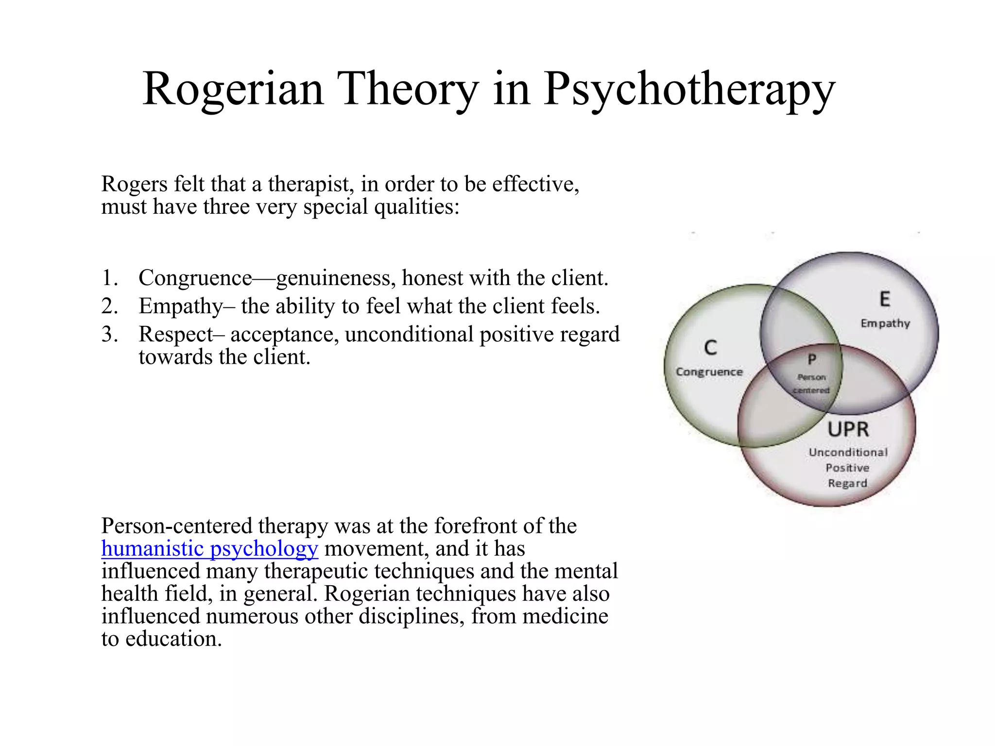 Person-Centered Therapy ( Rogerian Therapy) | PPTX