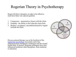 Person-Centered Therapy ( Rogerian Therapy) | PPTX
