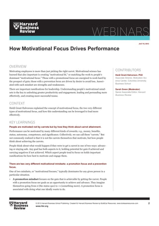 Harvard Business Review-How Motivational Focus Drives Performance, by ...