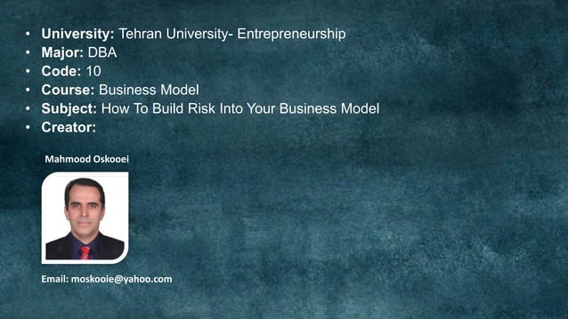 Hbr how to build risk into your business model full version | PPT
