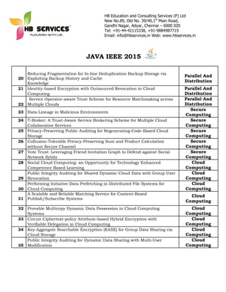 Hb services java ieee 2015 - 16 | PDF