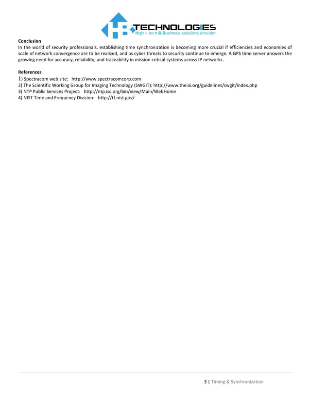 Time Synchronization Solution Ntp Pdf
