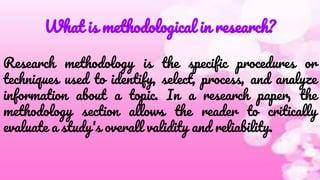 methodological issues of research in teacher education | PPTX