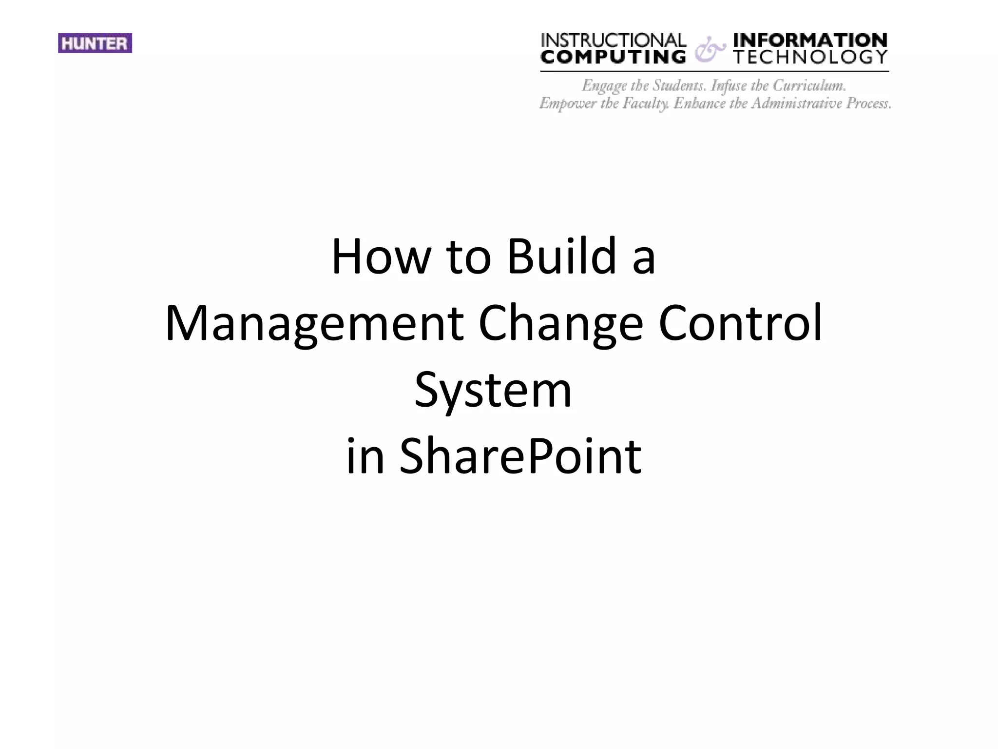 Simple Change Management Control | PPT