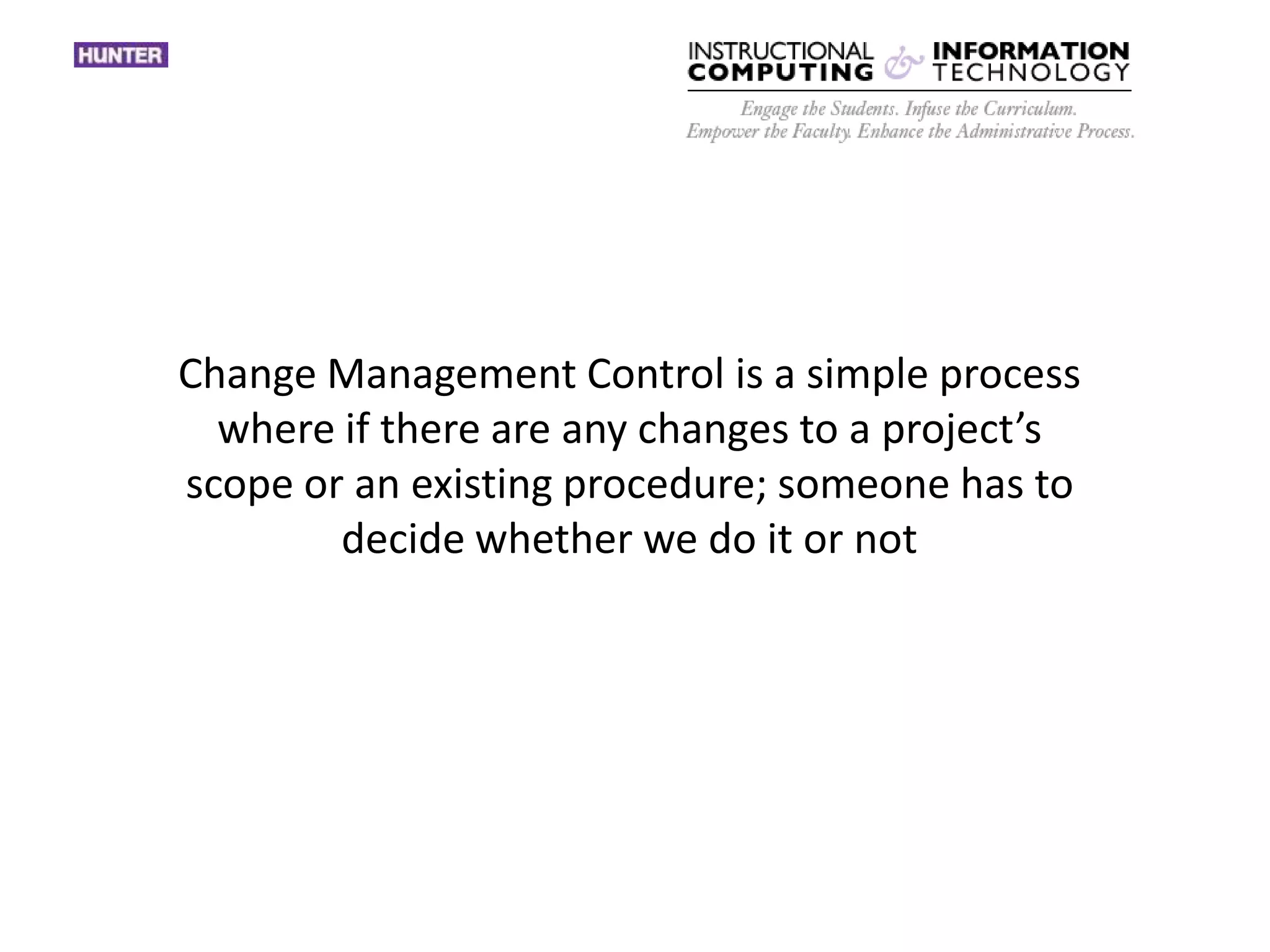 Simple Change Management Control | PPT