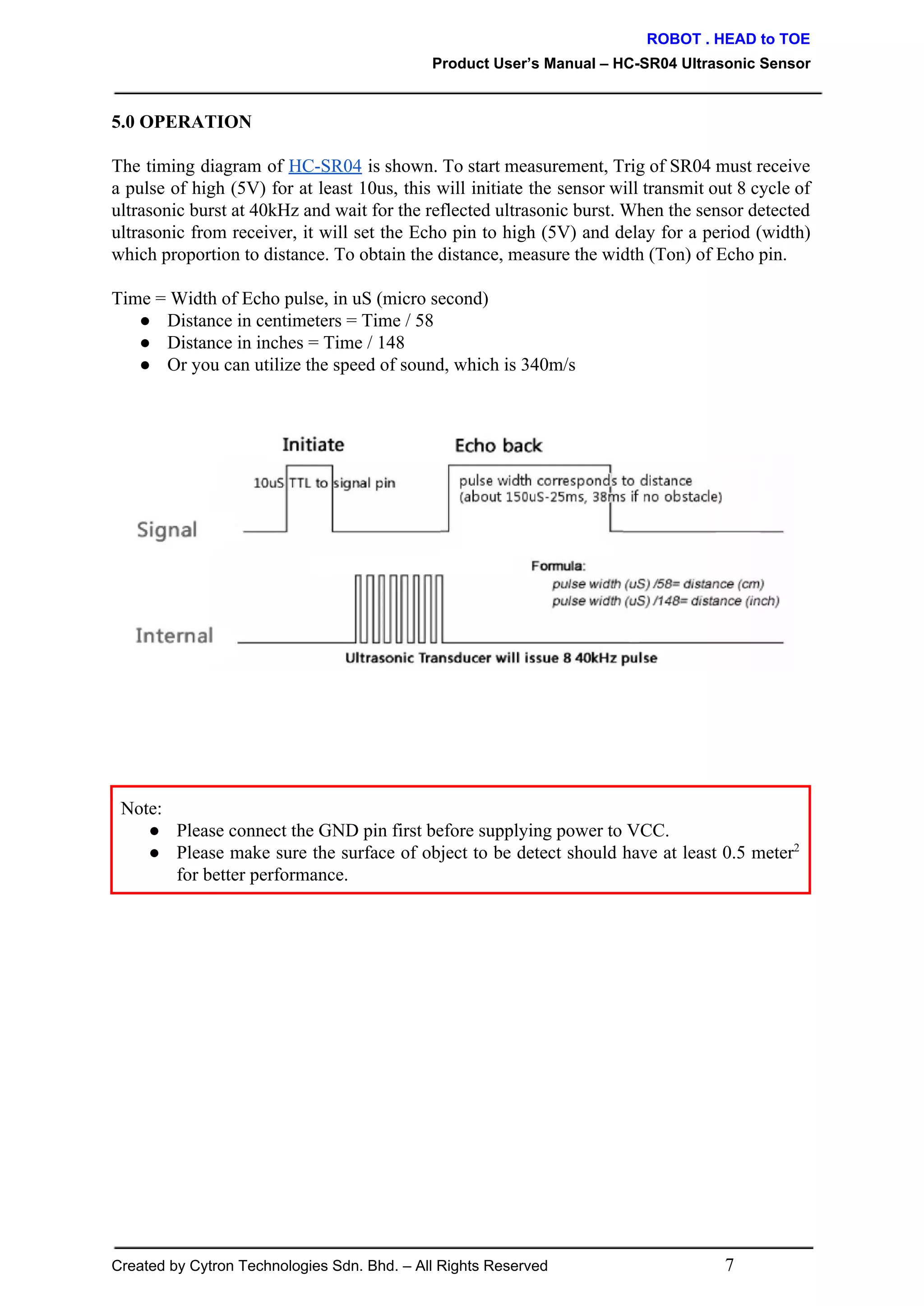 Hc sr04 users-manual | PDF