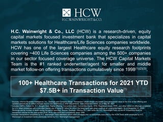 HCW Life Sciences / Healthcare Investment Banking | PPT