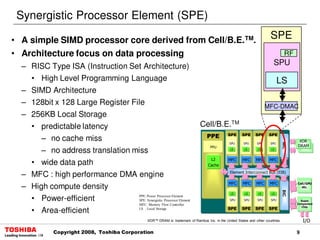 SpursEngine A High-performance Stream Processor Derived from Cell/B.E ...