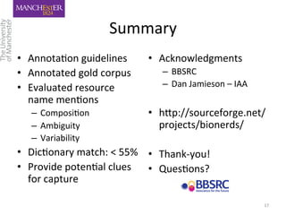 SMBM 2012: Ambiguity and Variability of Database and Software Names in Bioinformatics | PDF ...
