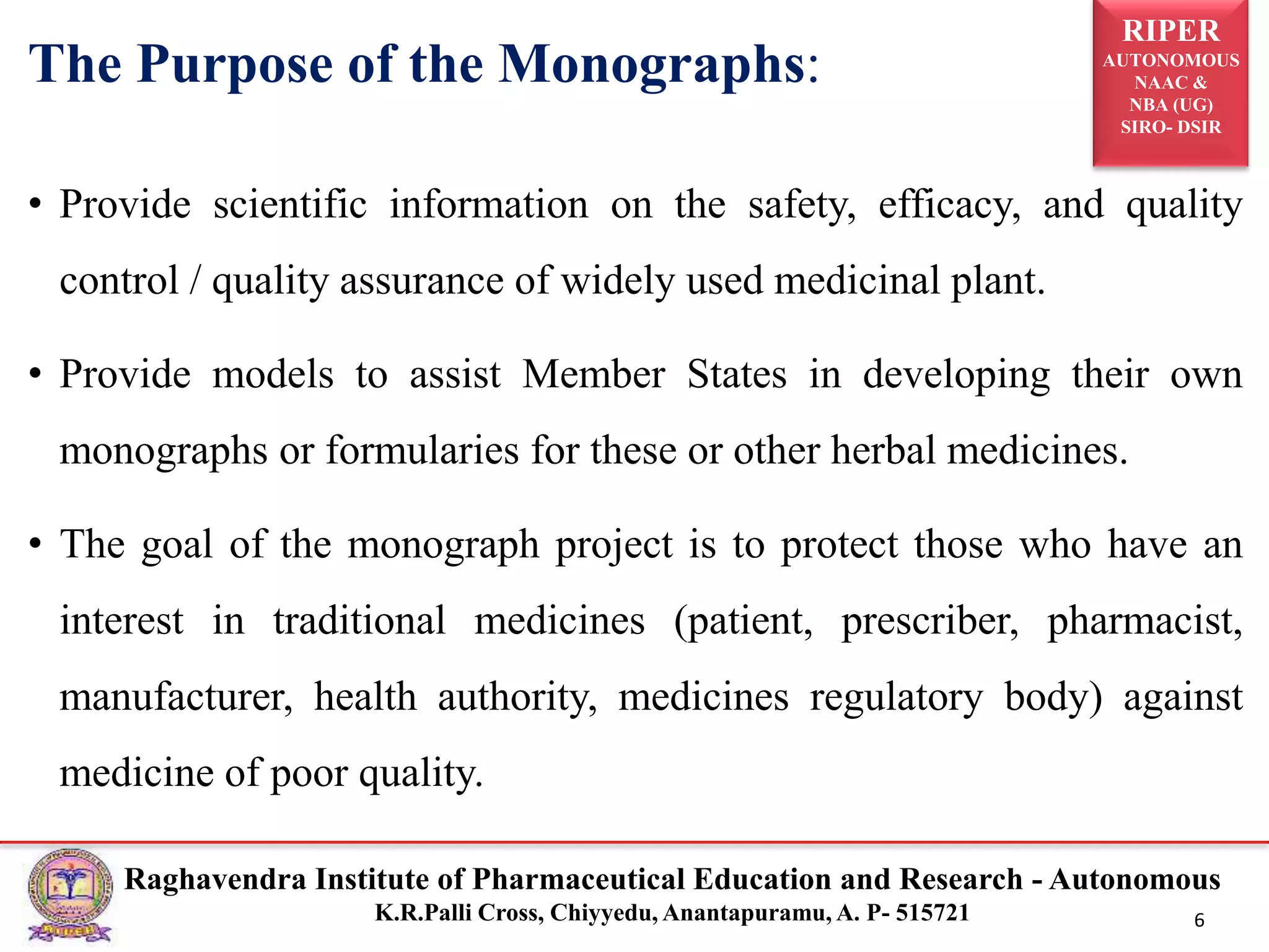 Monographs of Herbal Drugs Study in British Herbal Pharmacopoeia and ...