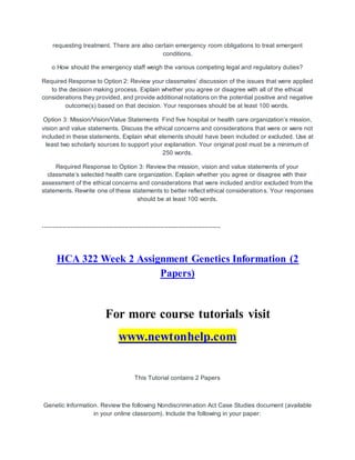 HCA 322 Doing by learn/newtonhelp.com