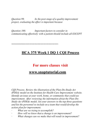 HCA 375 Exceptional Education - snaptutorial.com