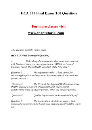 HCA 375 Exceptional Education - snaptutorial.com