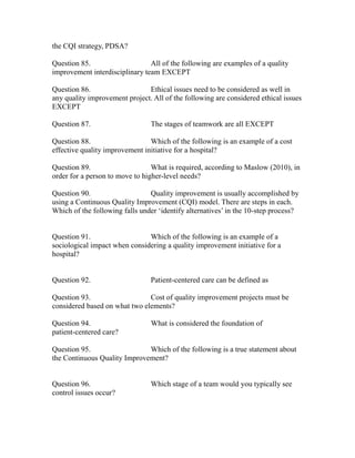 HCA 375 Week 5 Exam H(100 Questions) | PDF