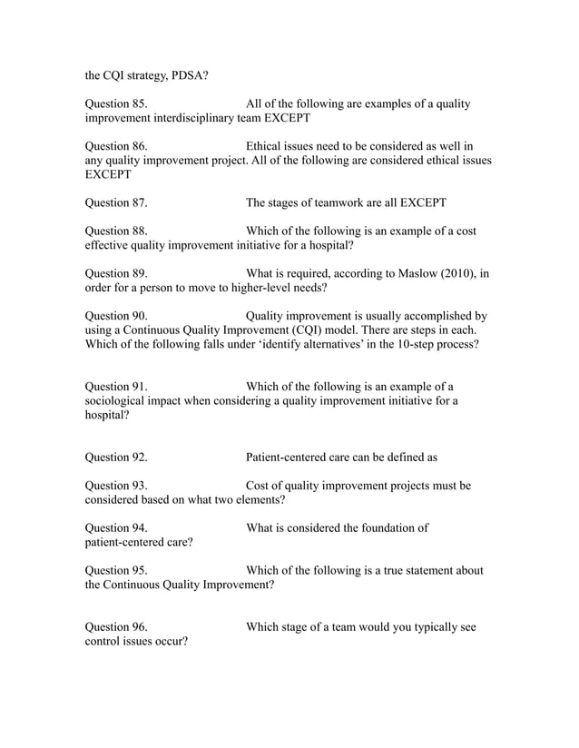 HCA 375 Week 5 Exam H(100 Questions) | PDF