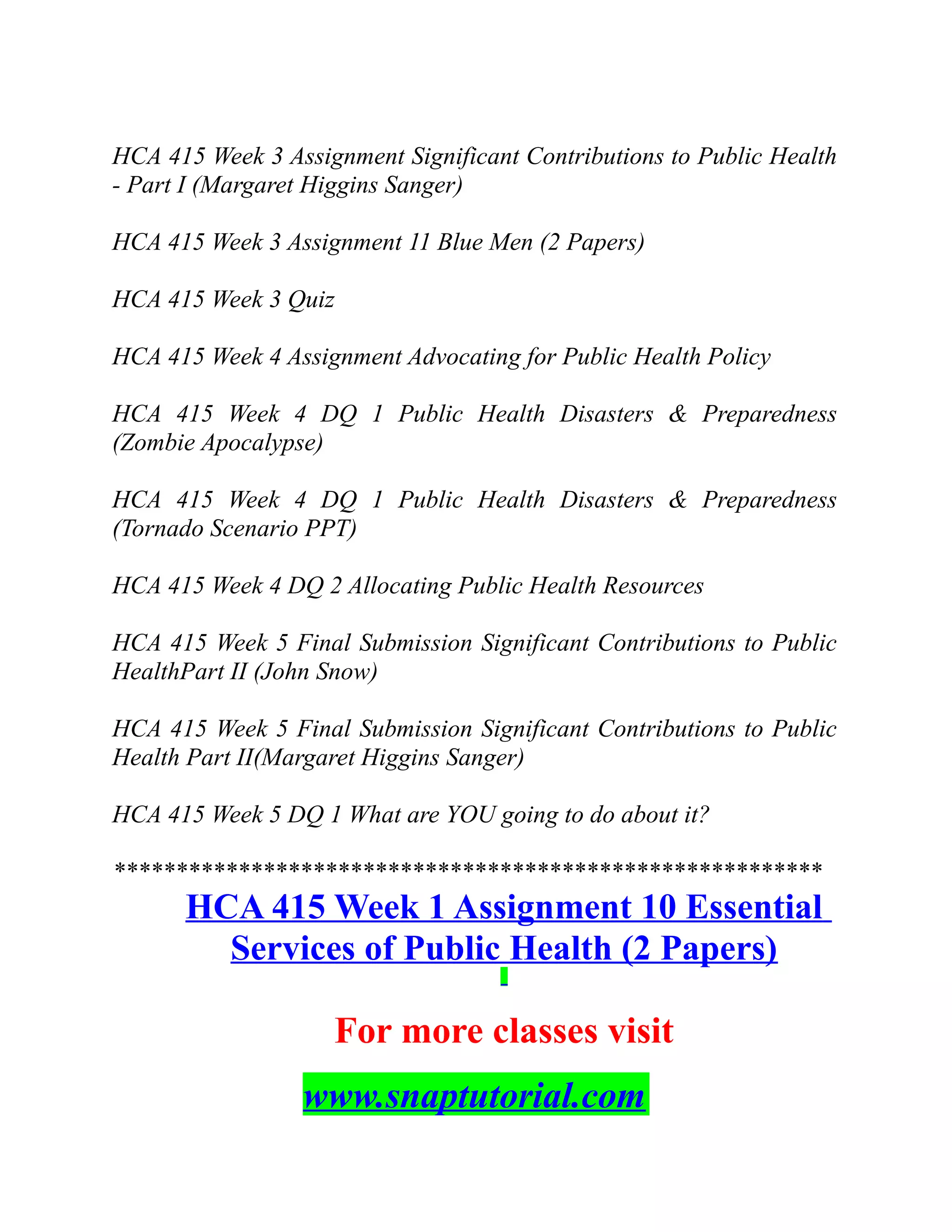 Hca 415 Effective Communication-snaptutorial.com