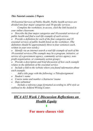 Hca 415 Exceptional Education-snaptutorial.com