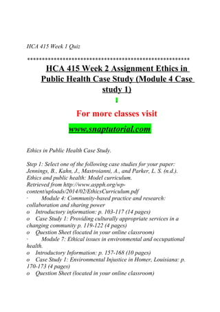 Hca 415 Exceptional Education-snaptutorial.com