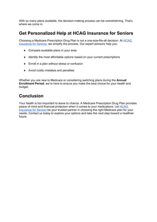 Understanding Medicare Prescription Drug Plans: A Guide for Seniors | DOCX