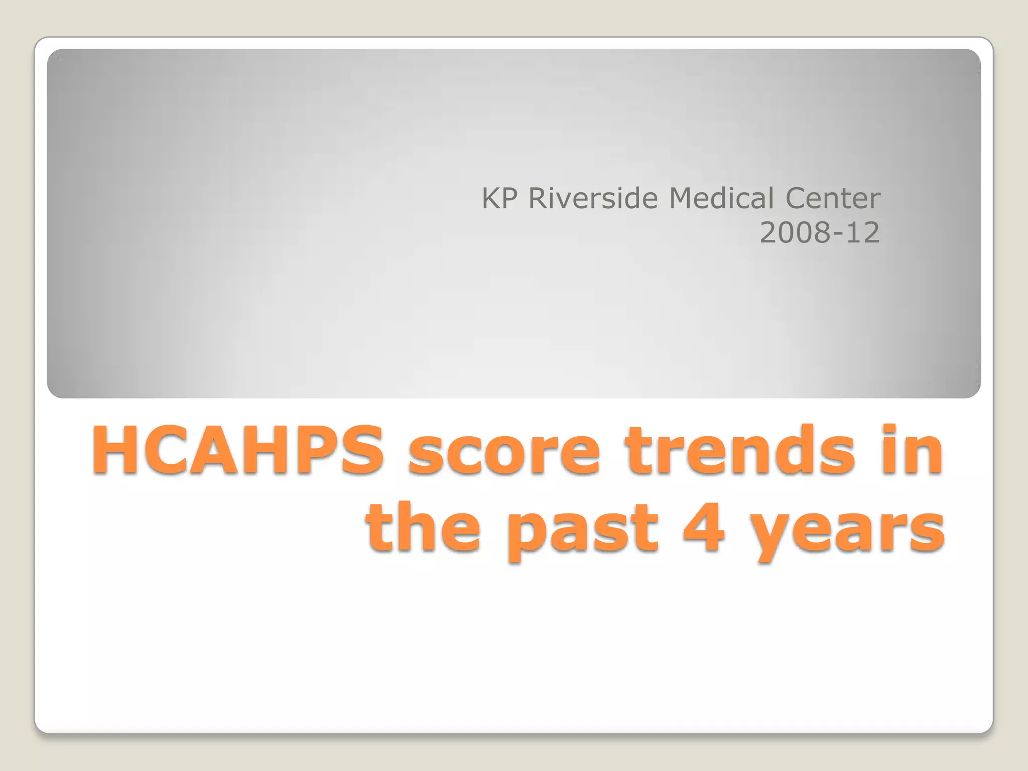 Hcahps score trends in the past 4 years | PPTX