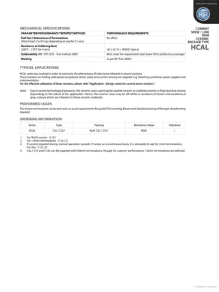 HTR India - Products - Current Sense Resistors - Ceramic Encased ...