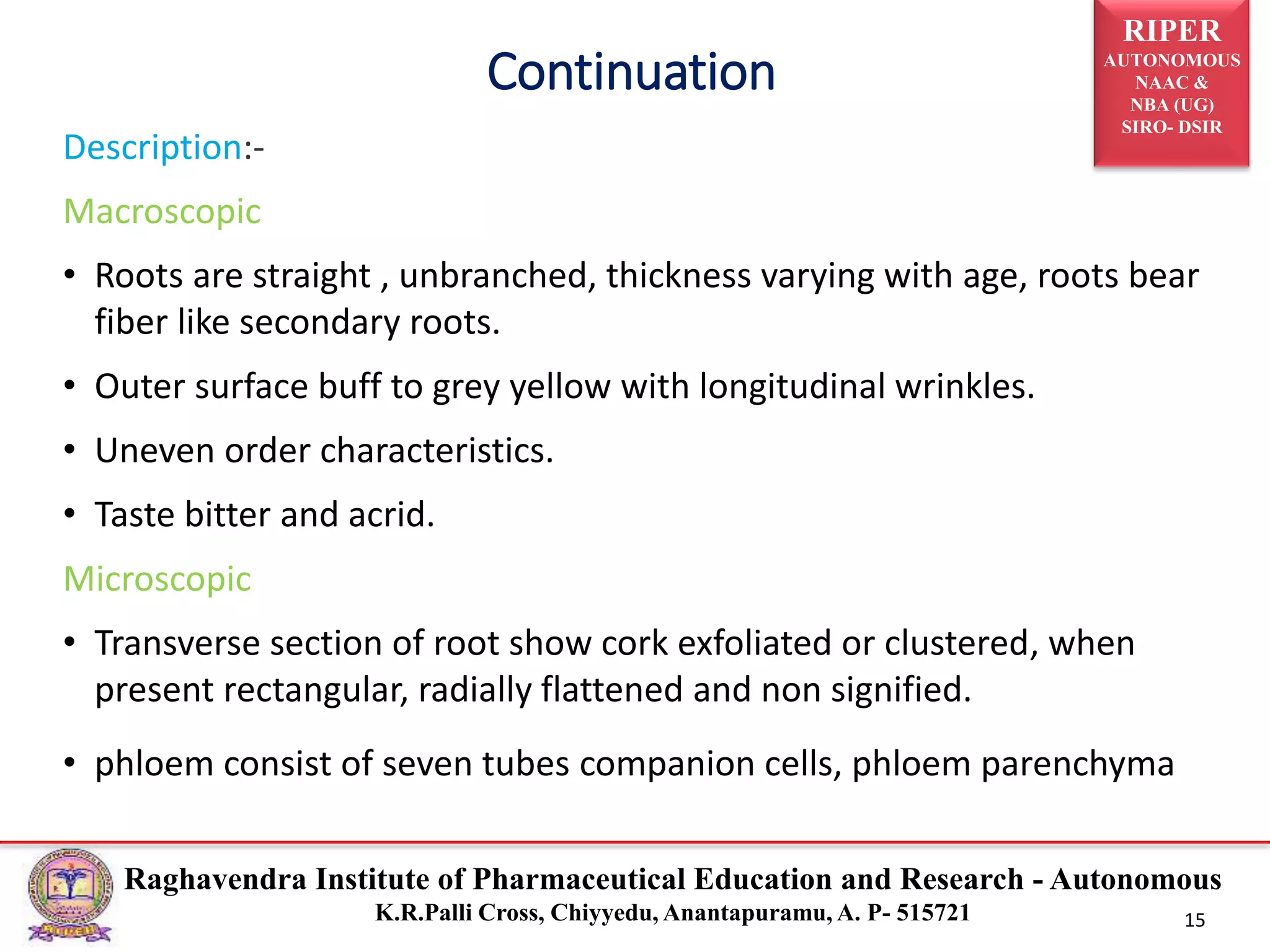 Monographs of herbal drugs: Siddha and Unani pharmacopeia | PPTX