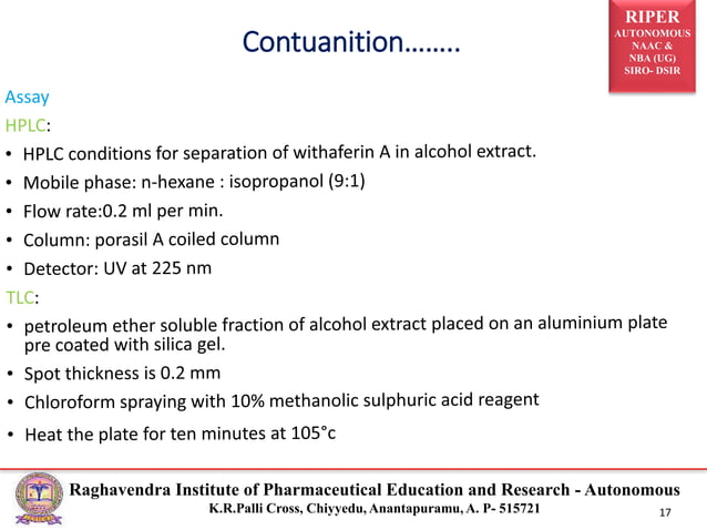 Monographs of herbal drugs: Siddha and Unani pharmacopeia | PPTX